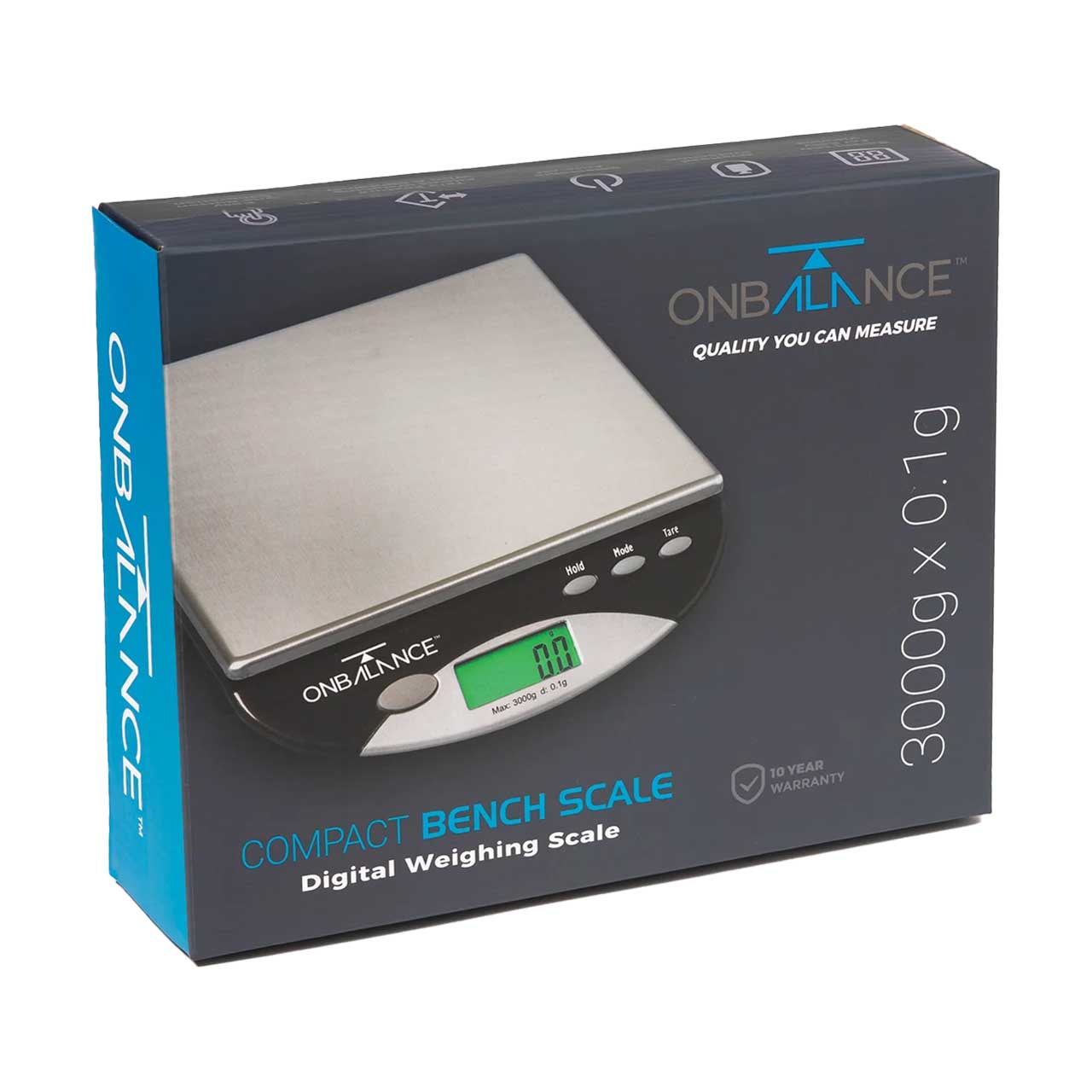 On Balance CBS-3000 Compact Bench Scale – 3000g × 0.1g
