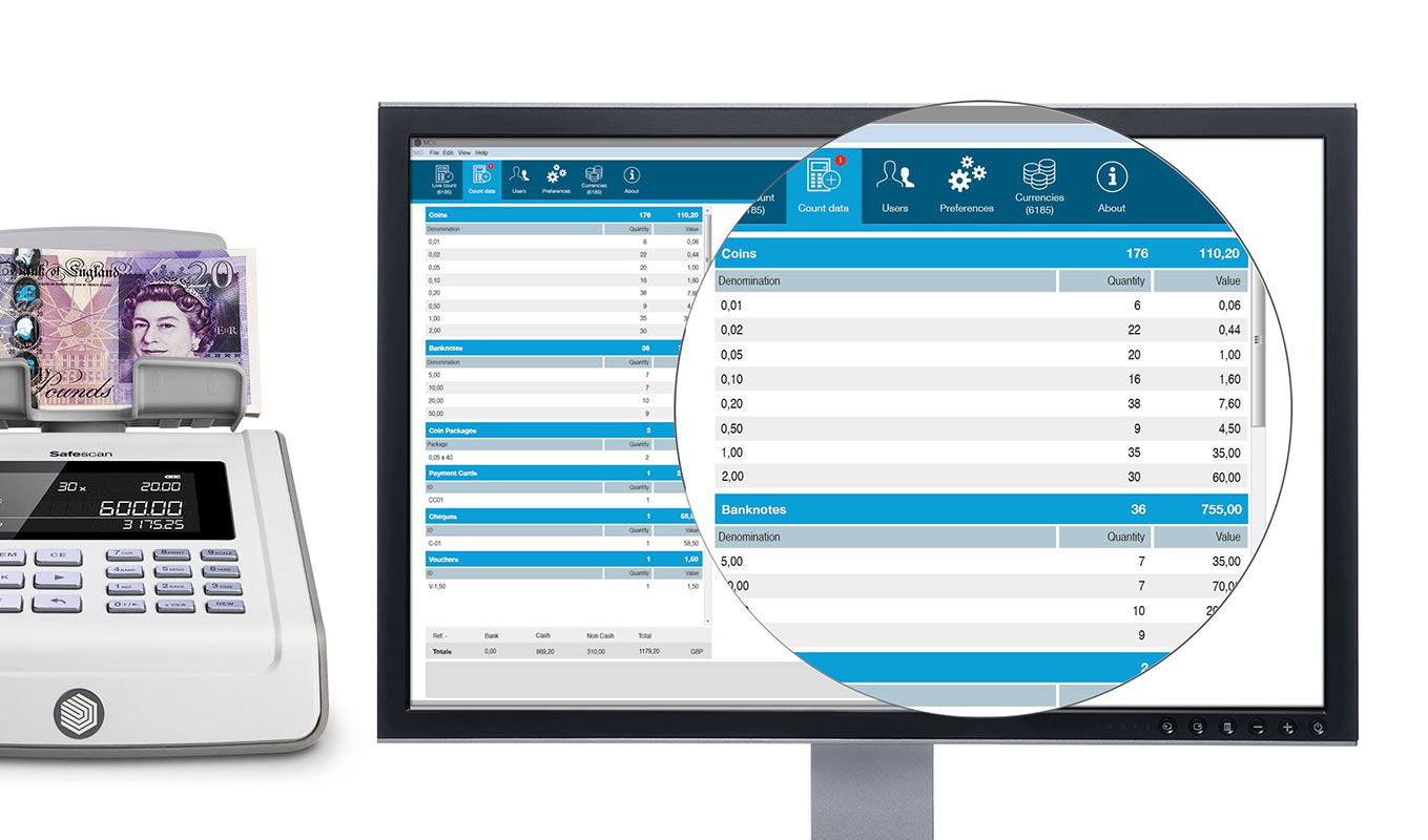 Safescan MCS Money Counting software