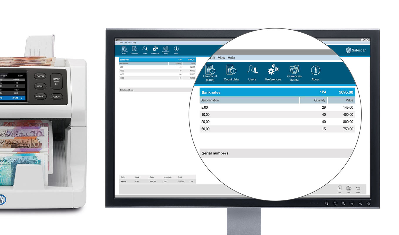 Safescan MCS Money Counting software