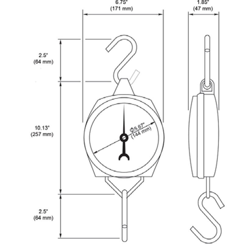 Salter Scale Salter Brecknell 235-6S-56 Mechanical Hanging Scale ...